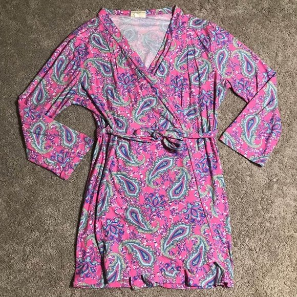 Intimates & Sleepwear | Bobbie Brooks Womens Medium Pink Paisley Robe ...